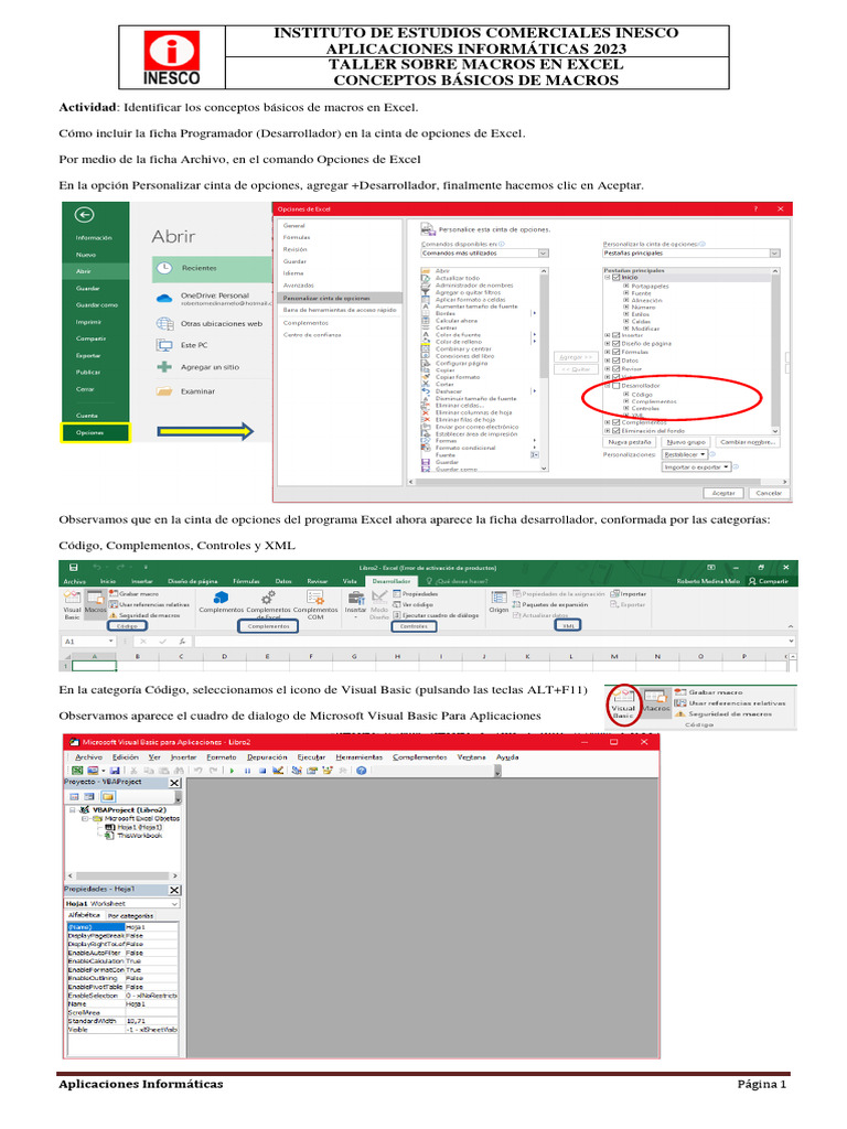 Guia de Conceptos Basicos de Macros en Excel | PDF | Objeto (informática) | Macro (informática)