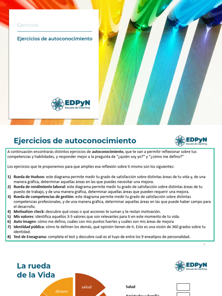 Ejercicios de Autoconocimiento | PDF | Sicología | Conceptos psicologicos