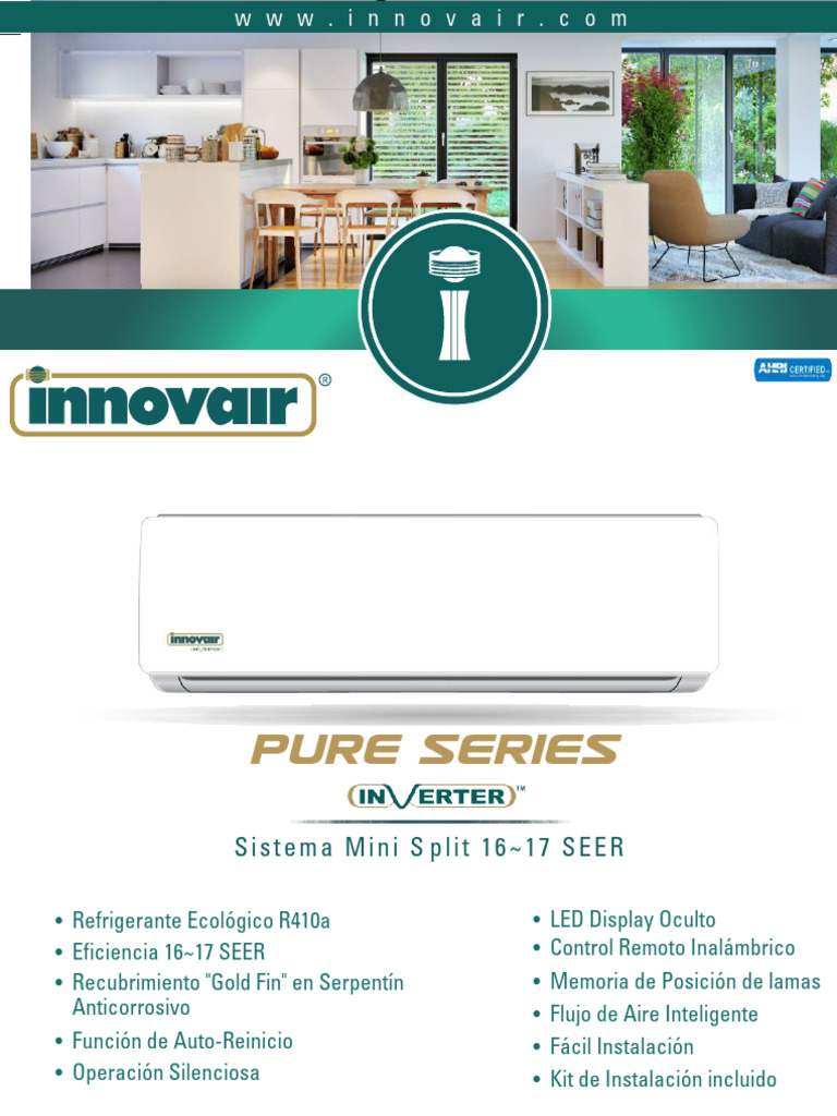 INNOVAIR Pure-Inverter-Mini-Split-Brochure-Spanish-1 | PDF