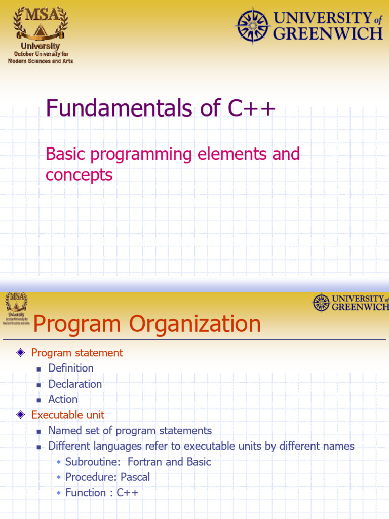 02-Fundamentals of C++ | PDF | Computer Program | Programming