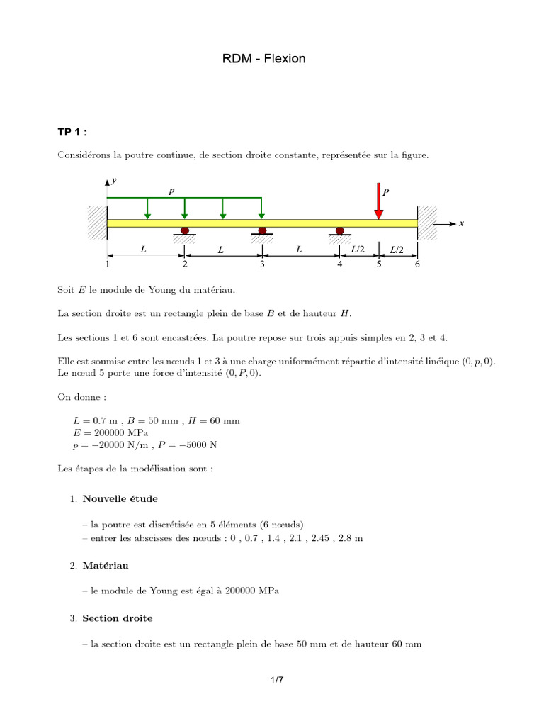 Flexion simple des poutres en RDM | PDF | Flexion (matériau ...
