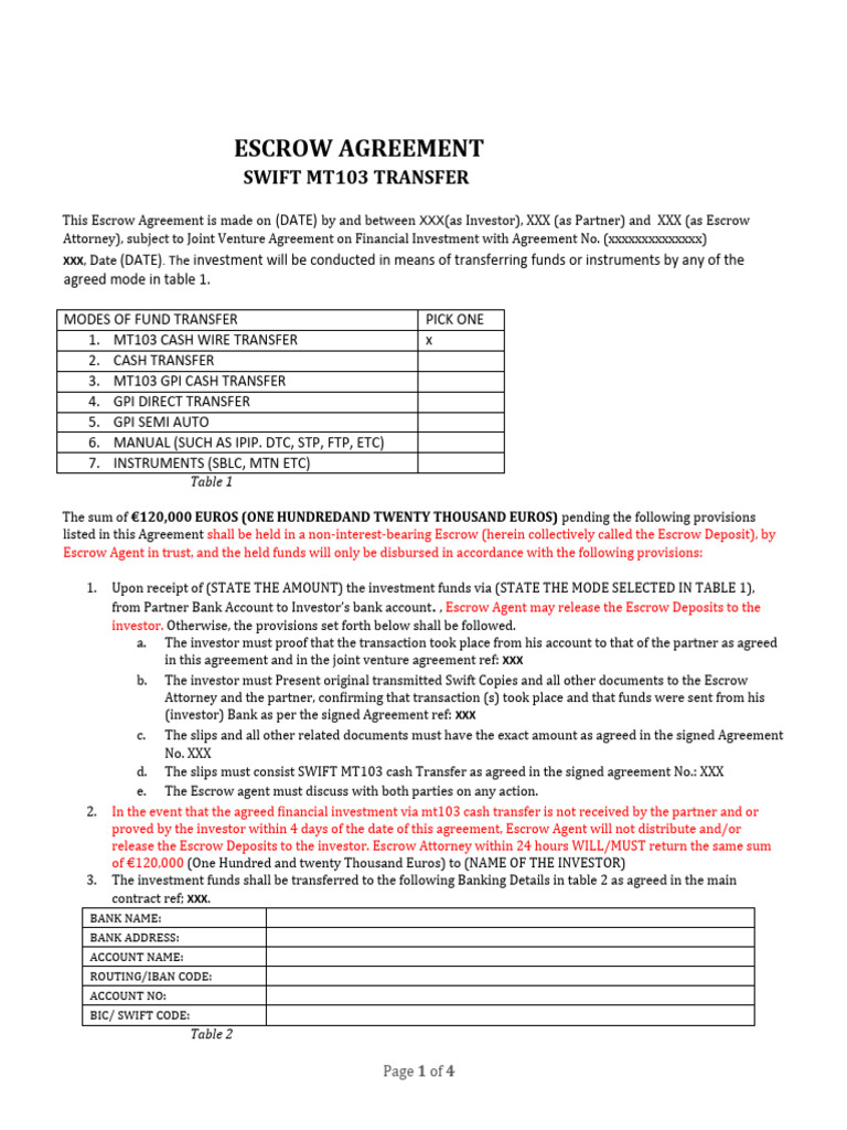 Escrow Agreement | PDF | Indemnity | Passport