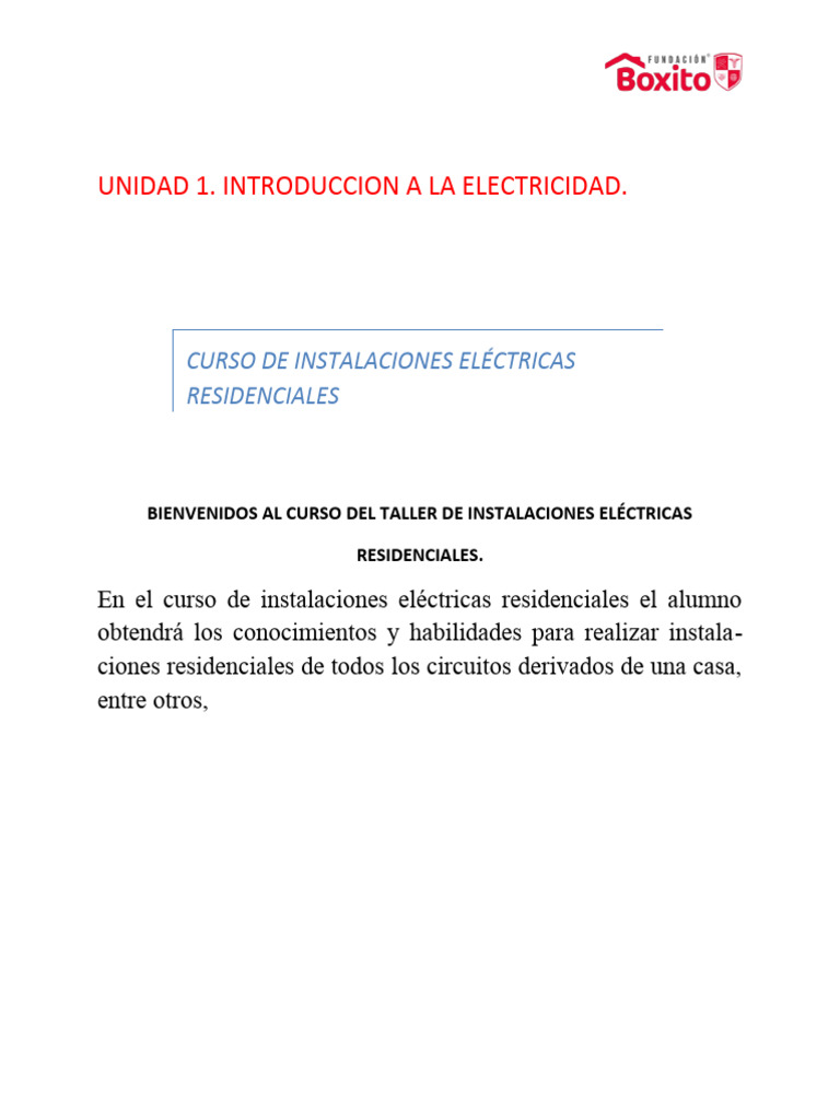 Unidad 01 INTRODUCCION A LA ELECTRICIDAD | PDF | Generador eléctrico | Ingenieria Eléctrica