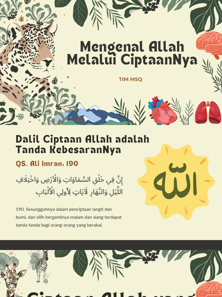 Mengenal Allah Melalui Ciptaannya: Tim MSQ | PDF