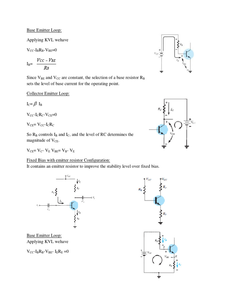 Understanding Base Emitter and Collector Loops | PDF | Science ...