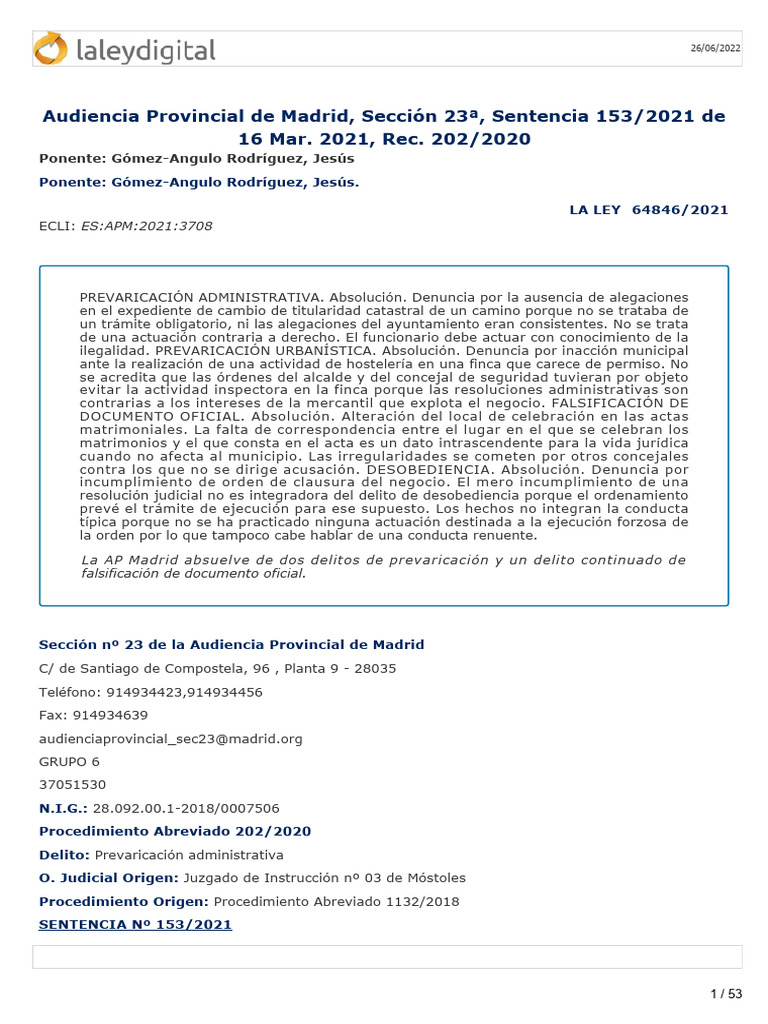 S APM 16_3_2021. ELEMENTOS TIPO PREVARICACIÓN ADMVA | PDF | Castigos ...