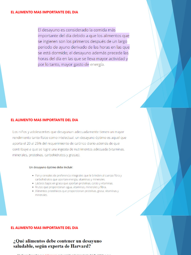 El Alimento Mas Importante Del Dia | PDF | Salud y bienestar