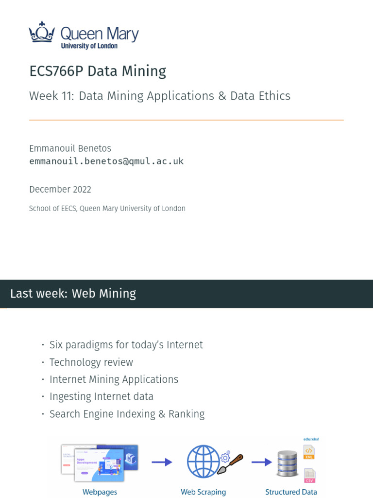 Week 11 Lecture | PDF | Cluster Analysis | Time Series