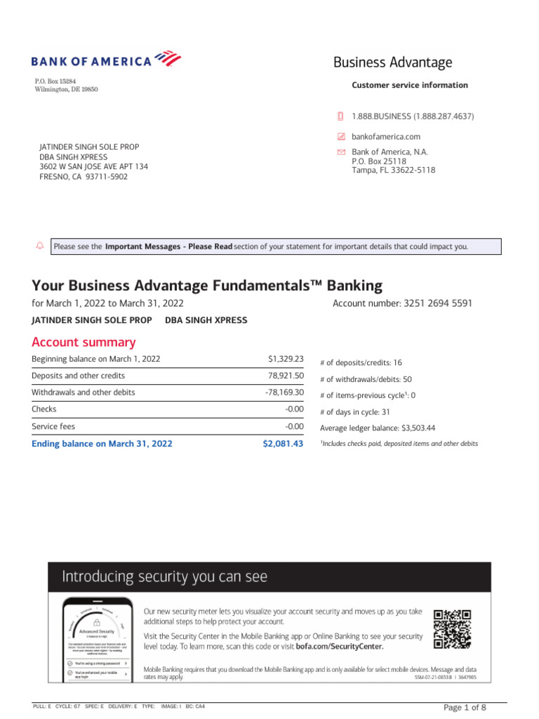 Sutton Bank Statement Estmt - 2022-03-31 | PDF | Overdraft ...