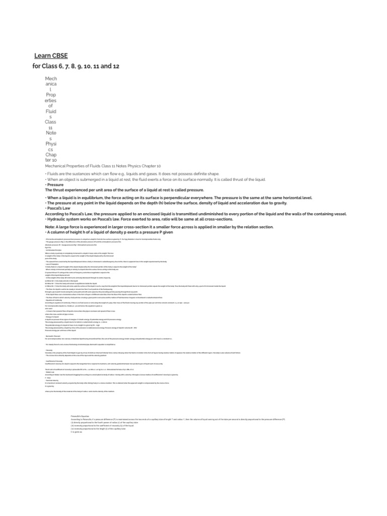 Mechanical Notes 2 | PDF | Pressure | Buoyancy