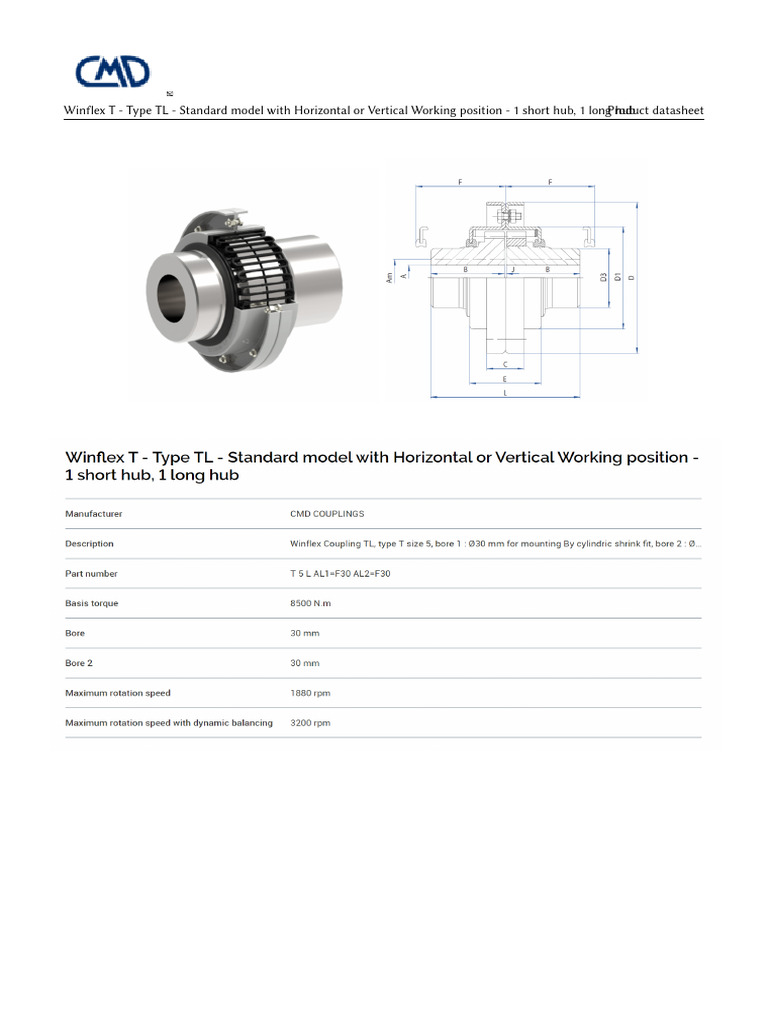 Coupling T 5 L Al1 f30 Al2 f30 | PDF | Torque | Mechanical Engineering