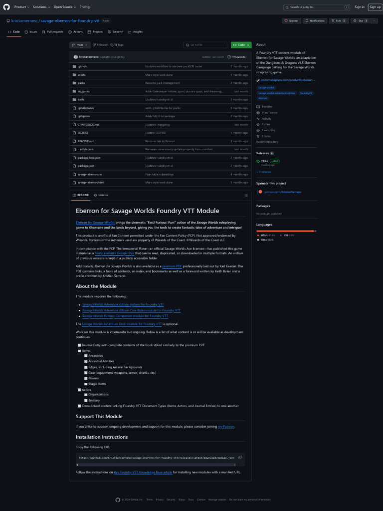 Eberron For Savage Worlds Foundry VTT Module | PDF | Computing | Software