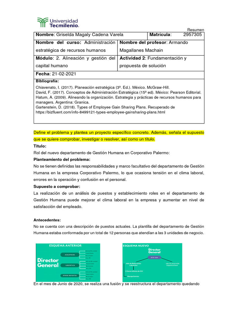 02 Evidencia 2 Admon RH | PDF | Gestión de recursos humanos | Planificación