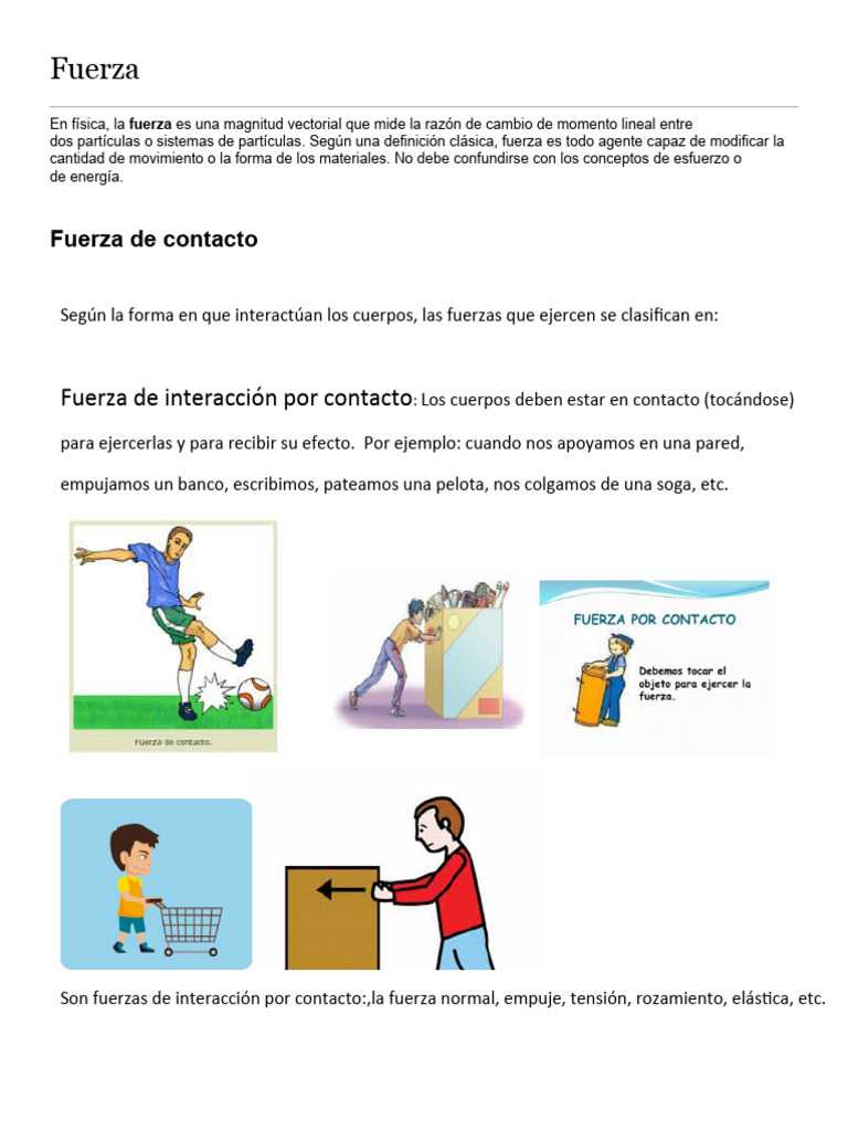 Ejemplo De Fuerza De Contacto