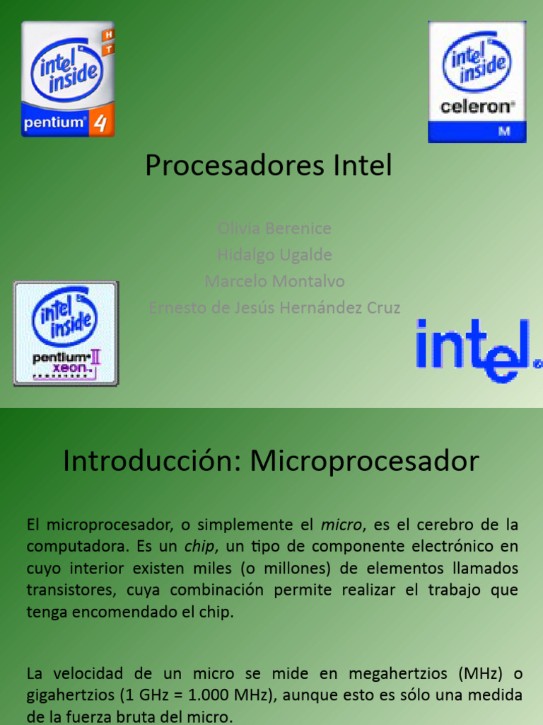 Procesadores Intel | PDF | Microprocesador | Intel