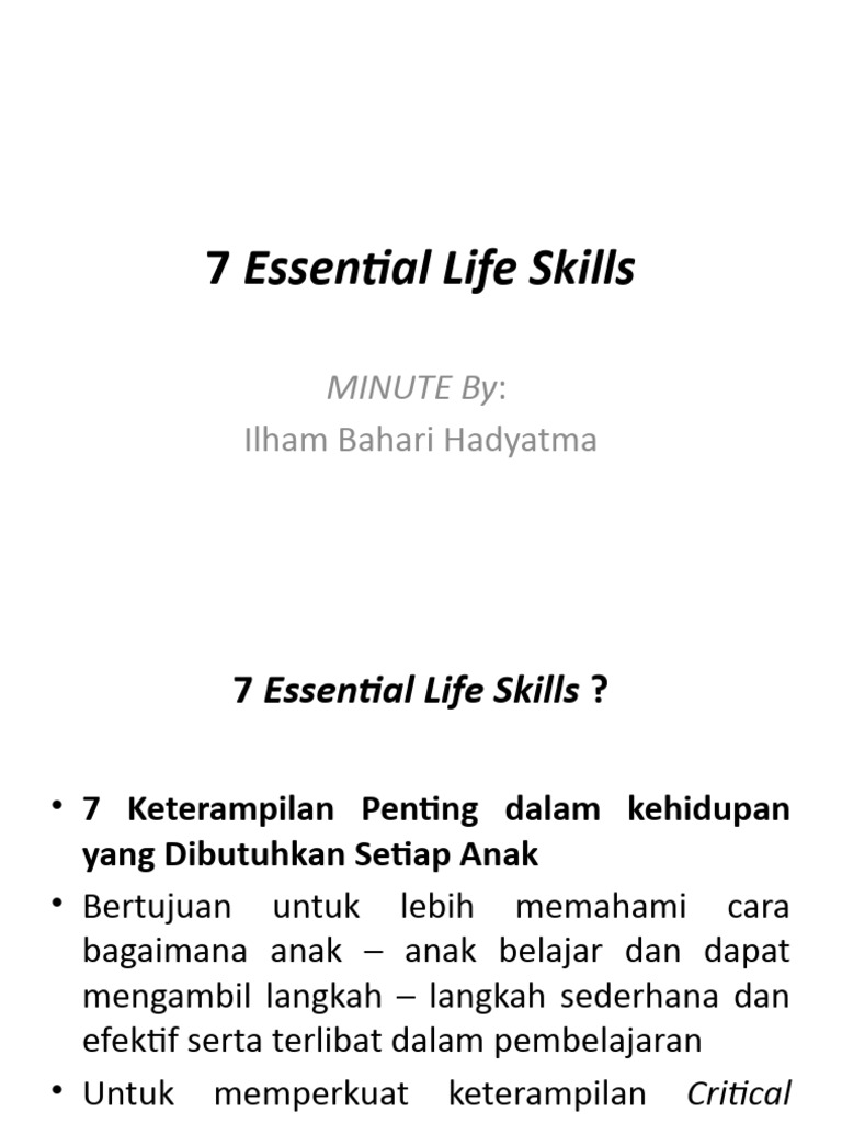 7 Essential Life Skills | PDF