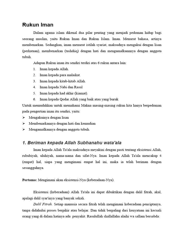 Rukun Iman | PDF