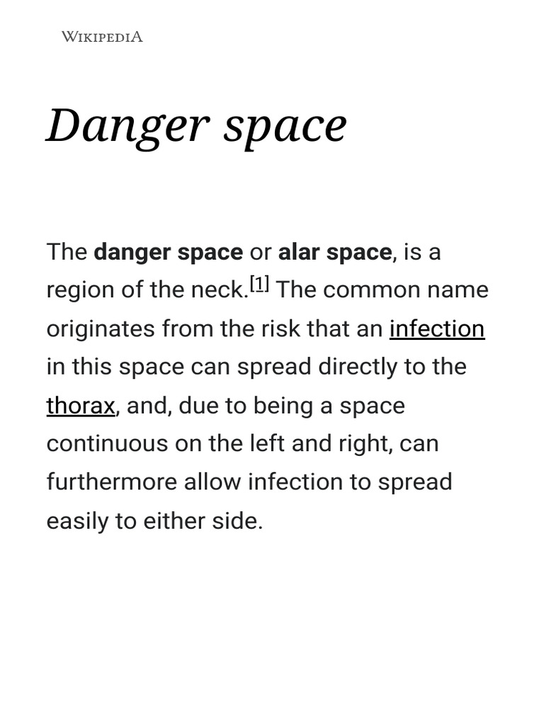 Danger Space - Wikipedia | PDF | Human Anatomy | Medical Specialties