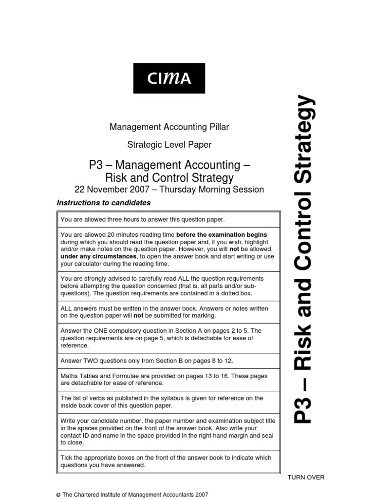 P3 - Management Accounting - Risk and Control Strategy | PDF | Swap ...
