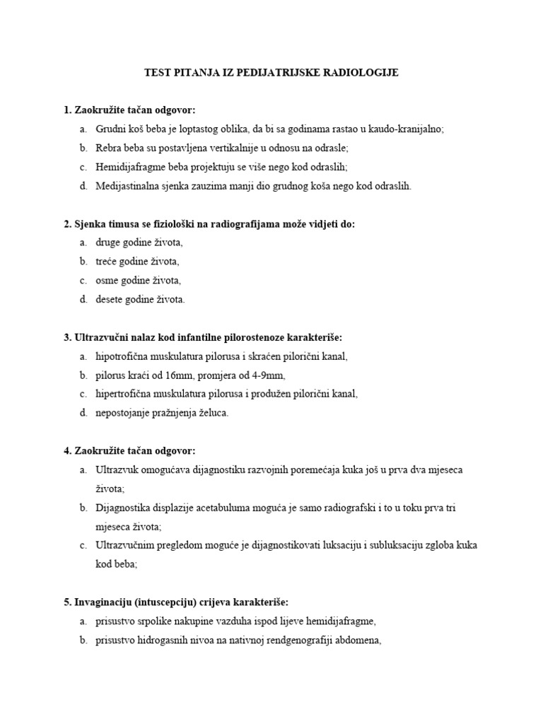 Pedijatrijska Radiologija | PDF