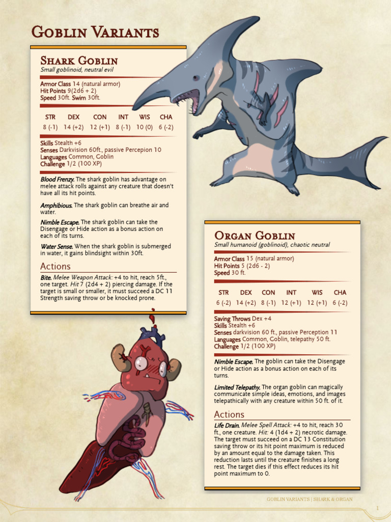 Goblin Variants PDF (SP Check) | PDF | Role Playing Games