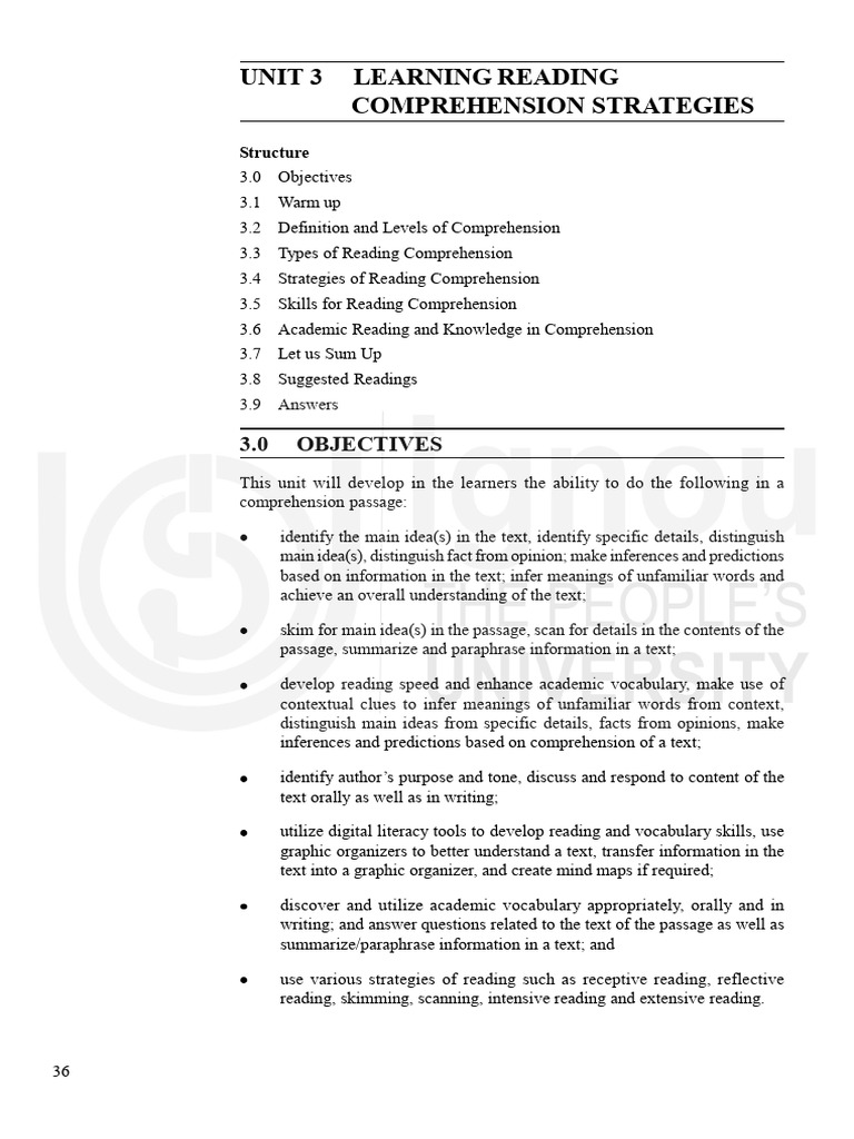 Unit 3 | PDF | Reading Comprehension | Thought