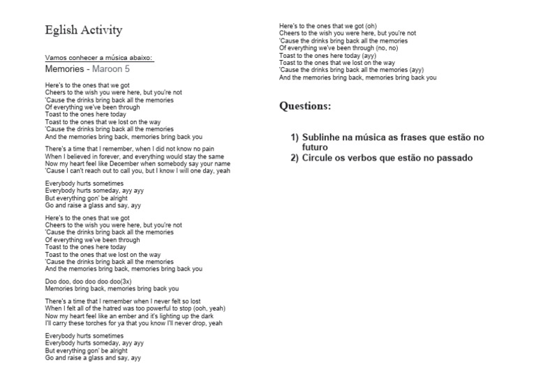 English Activity 9 Ano | PDF
