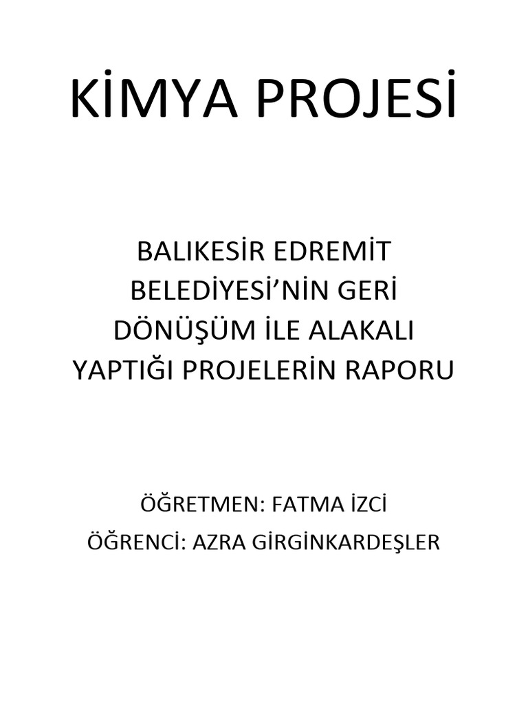 KİMYA PROJESİ | PDF