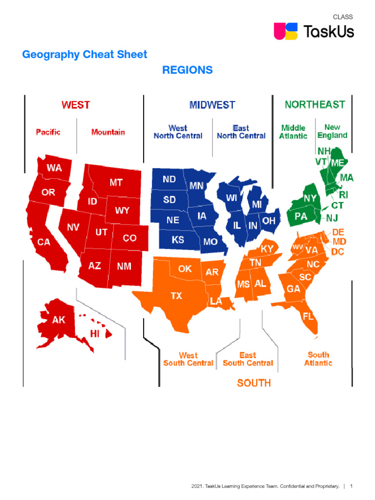 2A Geography Cheat Sheet | PDF