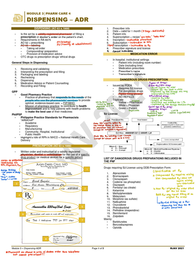 3.2 Dispensing Adr | PDF | Medical Prescription | Pharmacy