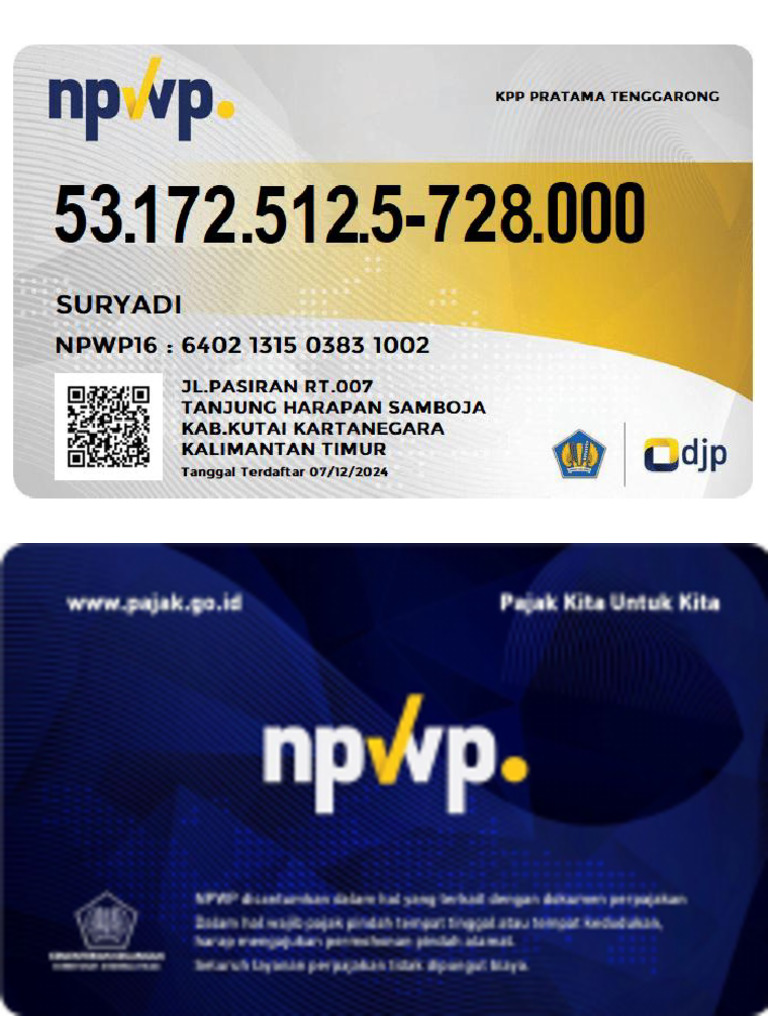 NPWP Suryadi-Halaman | PDF