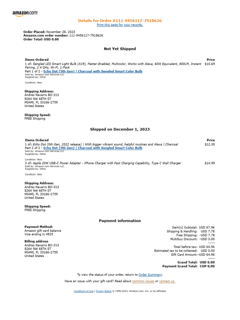 Invoice Echo | PDF | Amazon Echo | Computing