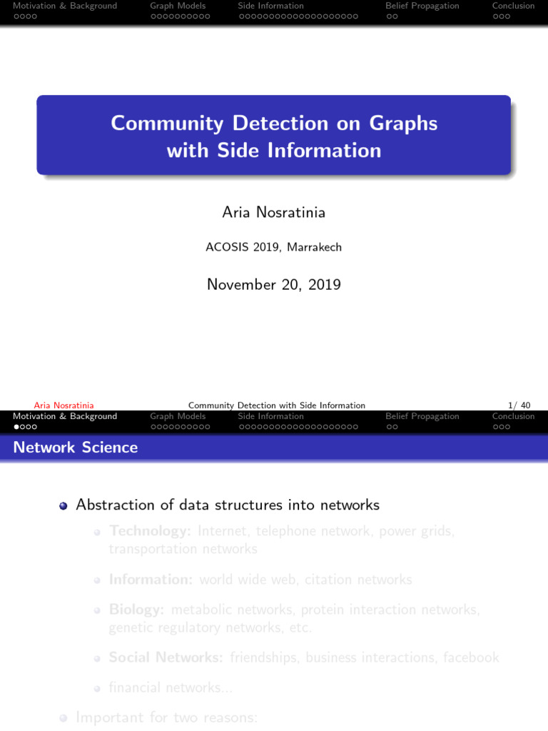ACOSIS2019 Aria Slides | PDF | Graph Theory | Machine Learning