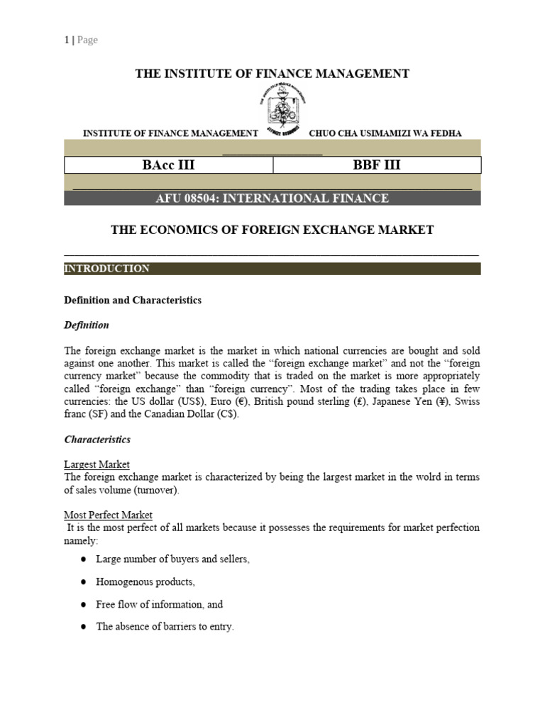 International Foreign Exchange Market Overview | PDF | Foreign Exchange ...