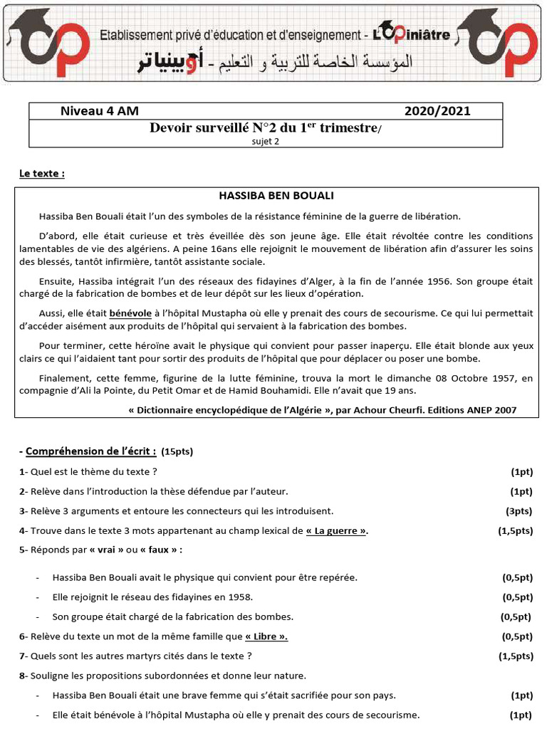 Résistance de Hassiba Ben Bouali | PDF