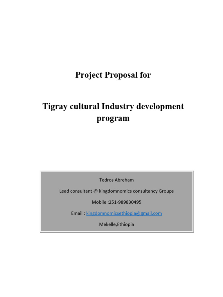 Tigray Handicraft Development Proposal | PDF | Crafts | Poverty
