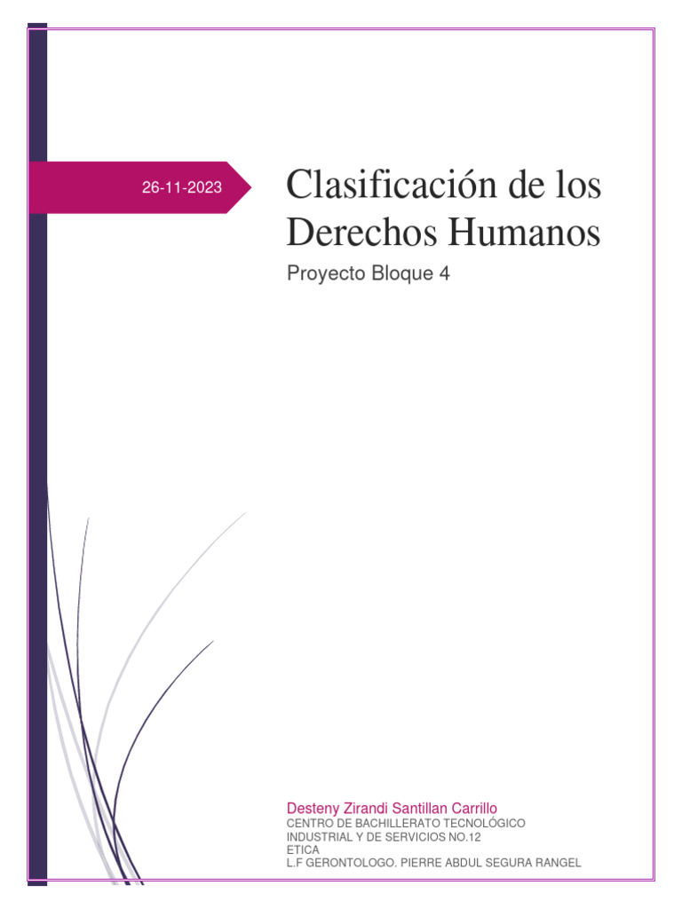 Clasificación de los Derechos Humanos | PDF | Derechos humanos | Derechos