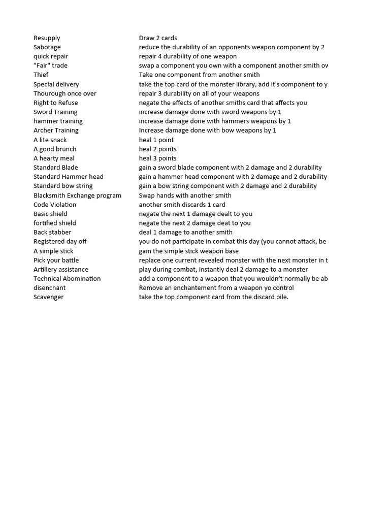 Smith Trick cards | PDF | Sword | Arrow