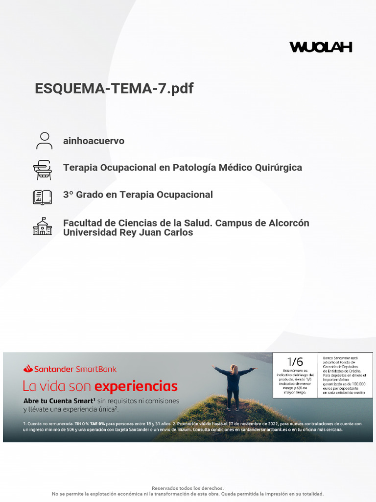 Wuolah Free Esquema Tema 7 | PDF | Cuidado de la salud