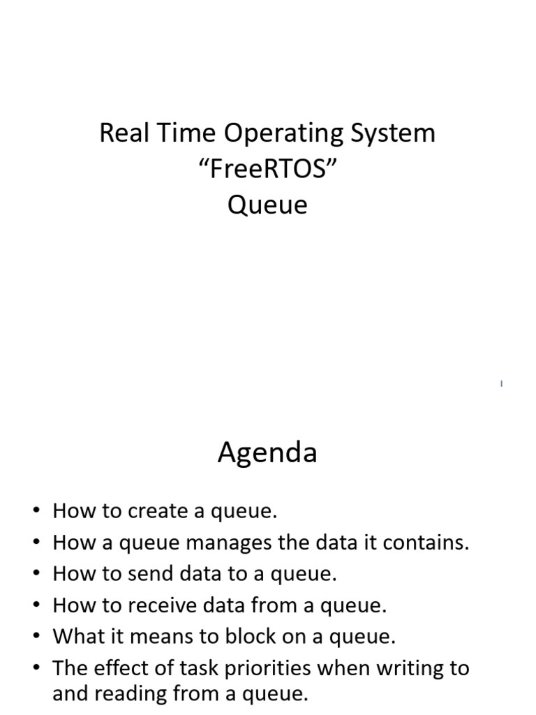 5 Real Time Operating System FreeRTOS Queue | PDF | Queue (Abstract Data Type) | Algorithms And ...