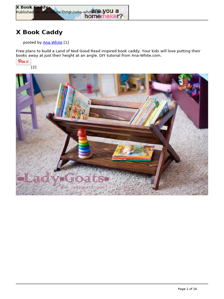 Ana White - X Book Caddy | PDF | Industrial Processes | Materials