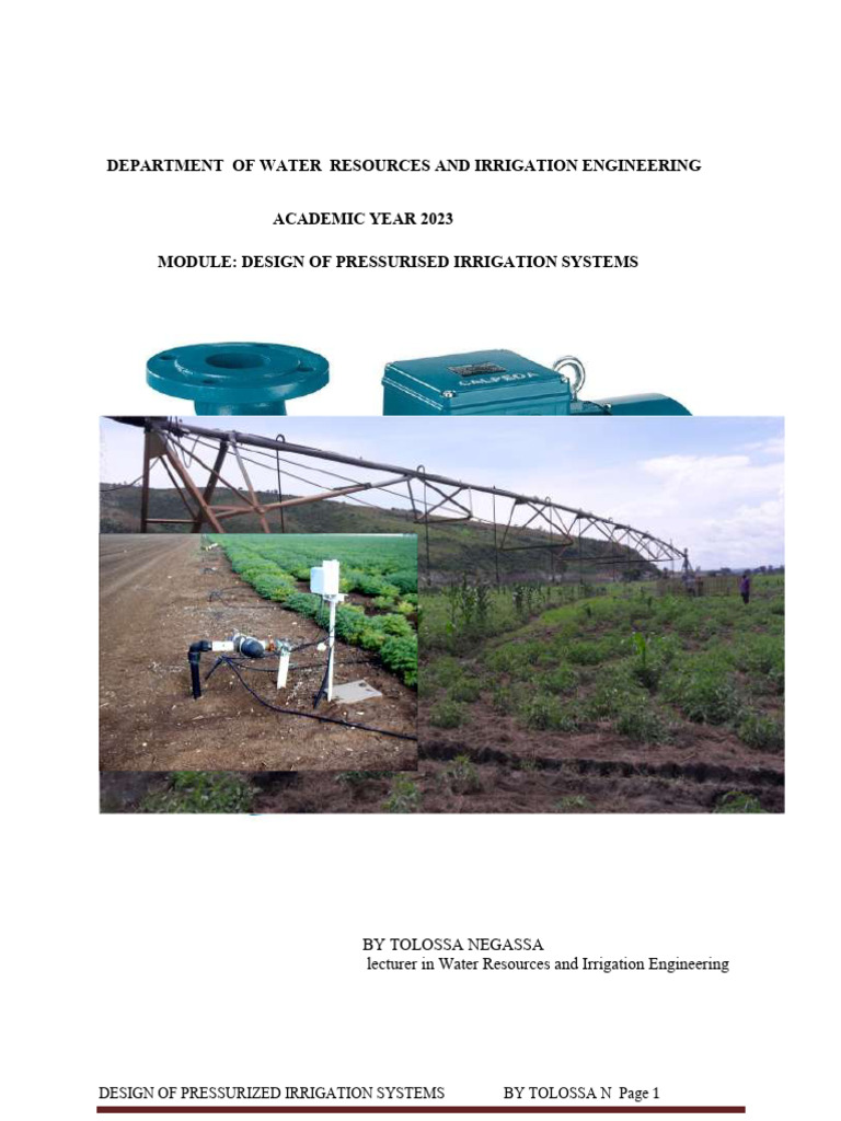Pressurized Irrigation Design Guide | PDF | Pump | Fluid Dynamics
