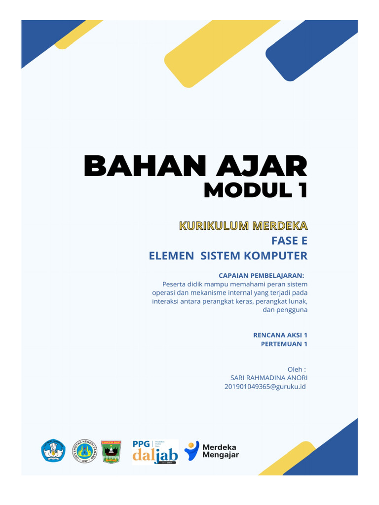 Bahan Ajar 1 - Komputer Dan Komponen Penyusunnya - Fampidinana Boky - Pejy 1-4 - FlipHTML5 | PDF