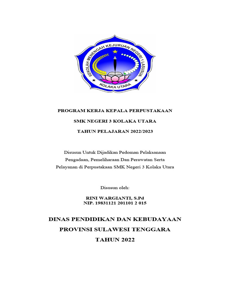 Program Kerja Perpustakaan SMK 3 Kolaka Utara | PDF | Karier & Perkembangan | Seni