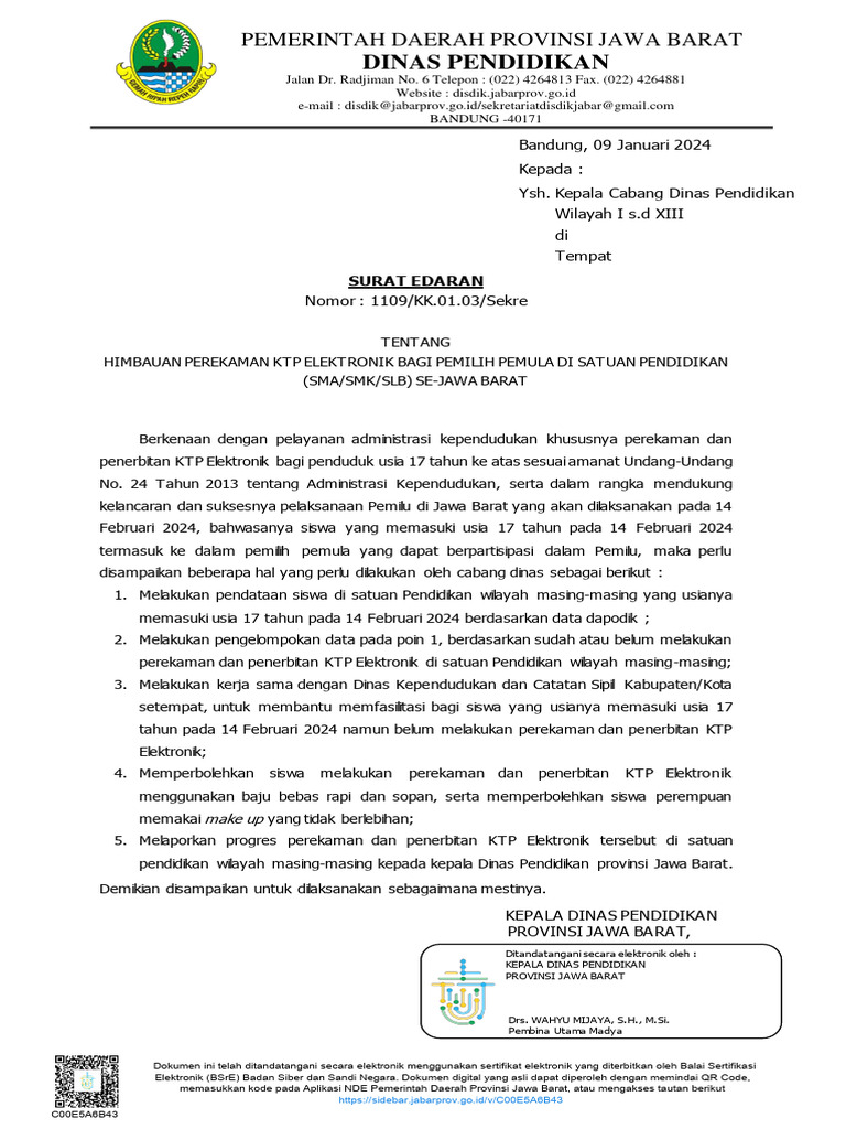Himbauan KTP Elektronik Pemilih Pemula Jabar | PDF