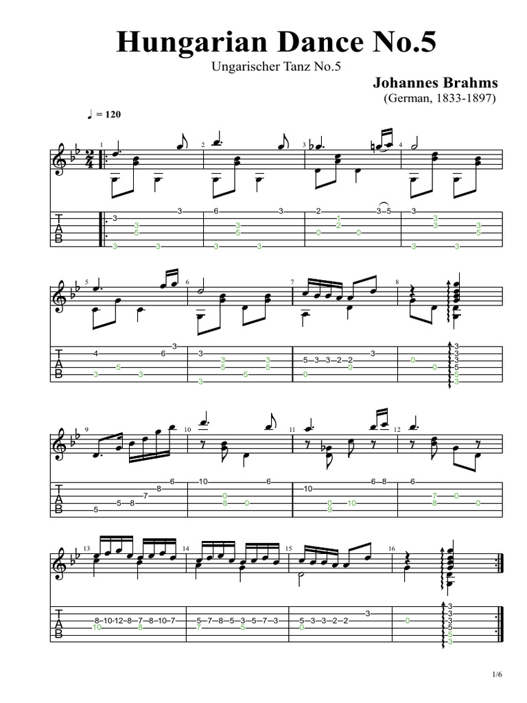 Brahms Hungarian Dance No.5 Sheet | PDF | Hungarian Dances (Brahms ...