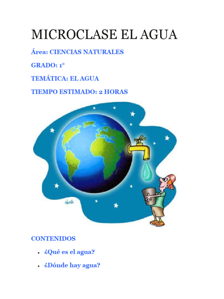 Microclase sobre el Agua para Niños | PDF