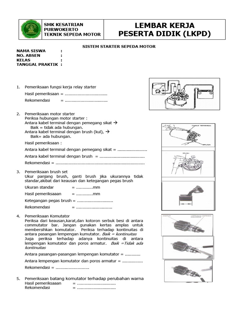 Job Sheet Sistem Starter Kelas Xi | PDF