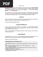 Procedure Text Definition, Generic Structures, Purposes, Language ...