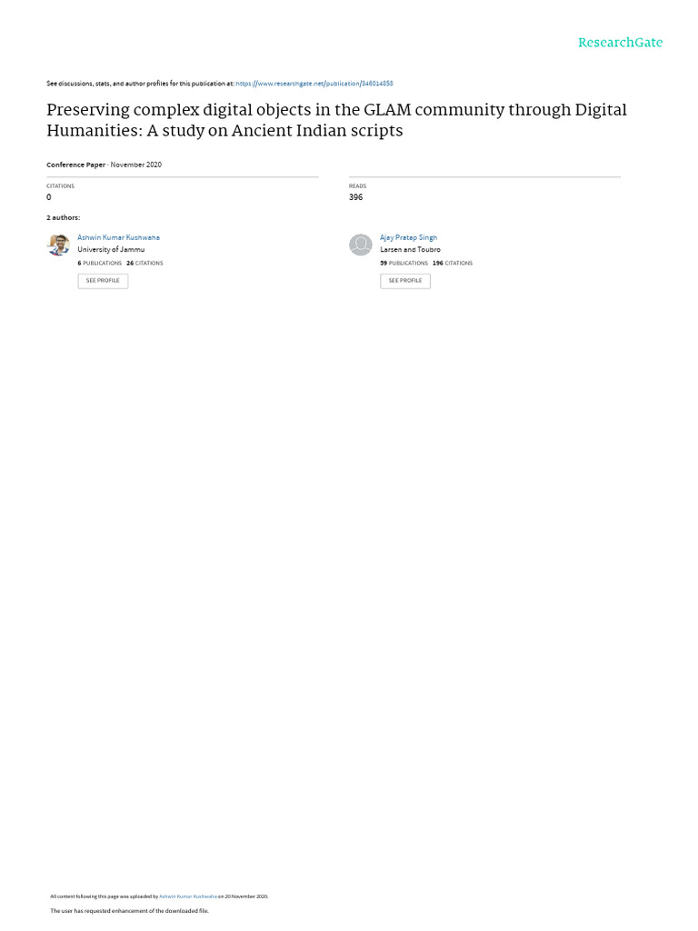 Ifla Professional Units Virtual Events - Kushwaha-En | PDF | Xml | Textual Criticism